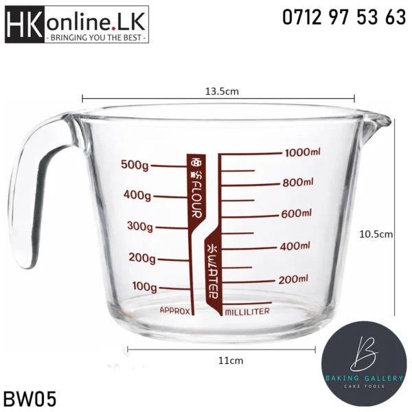 Glass Measuring Cup - 1L - HKonline.LK